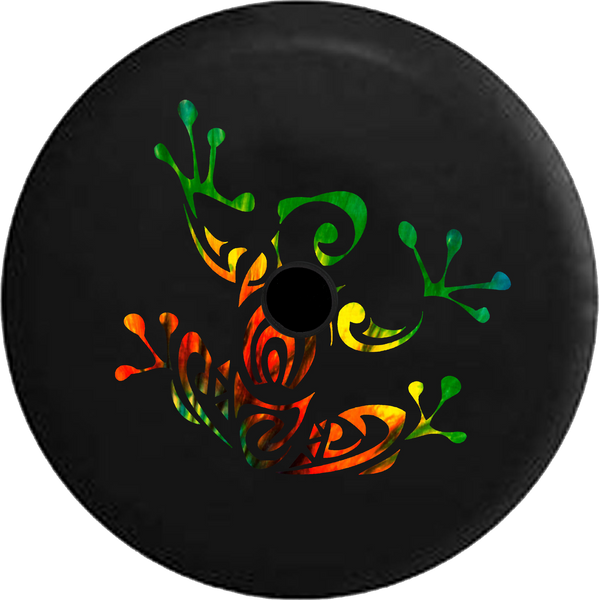 Tire Cover PRO | Tiedye Tribal Tree Frog Spare Tire Cover-BLACK-CUSTOM ...
